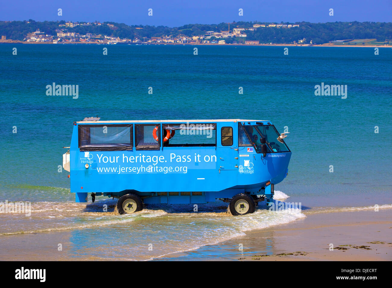 Amphibious Castle Ferry, St. Helier, Jersey, Channel Islands Stock ...