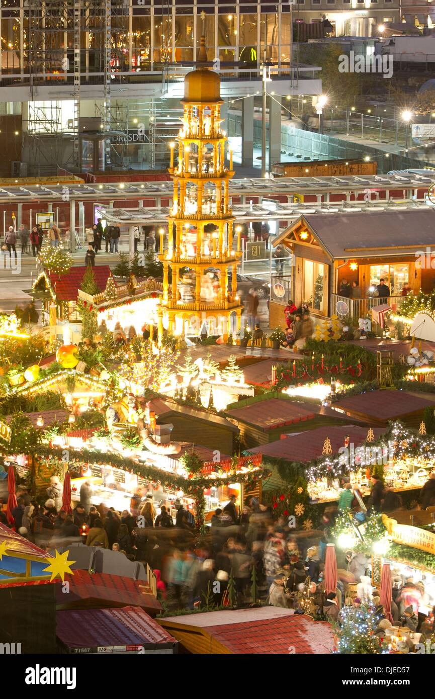Dresden, Germany. 27th Nov, 2013. A pyramid turns at the opening of the ...
