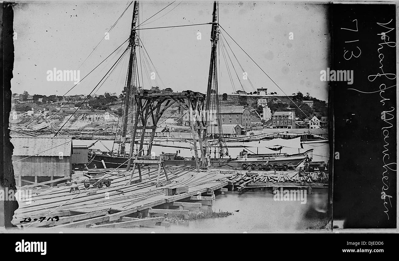 The wharf at Manchester, Virginia, historically served as a key ...