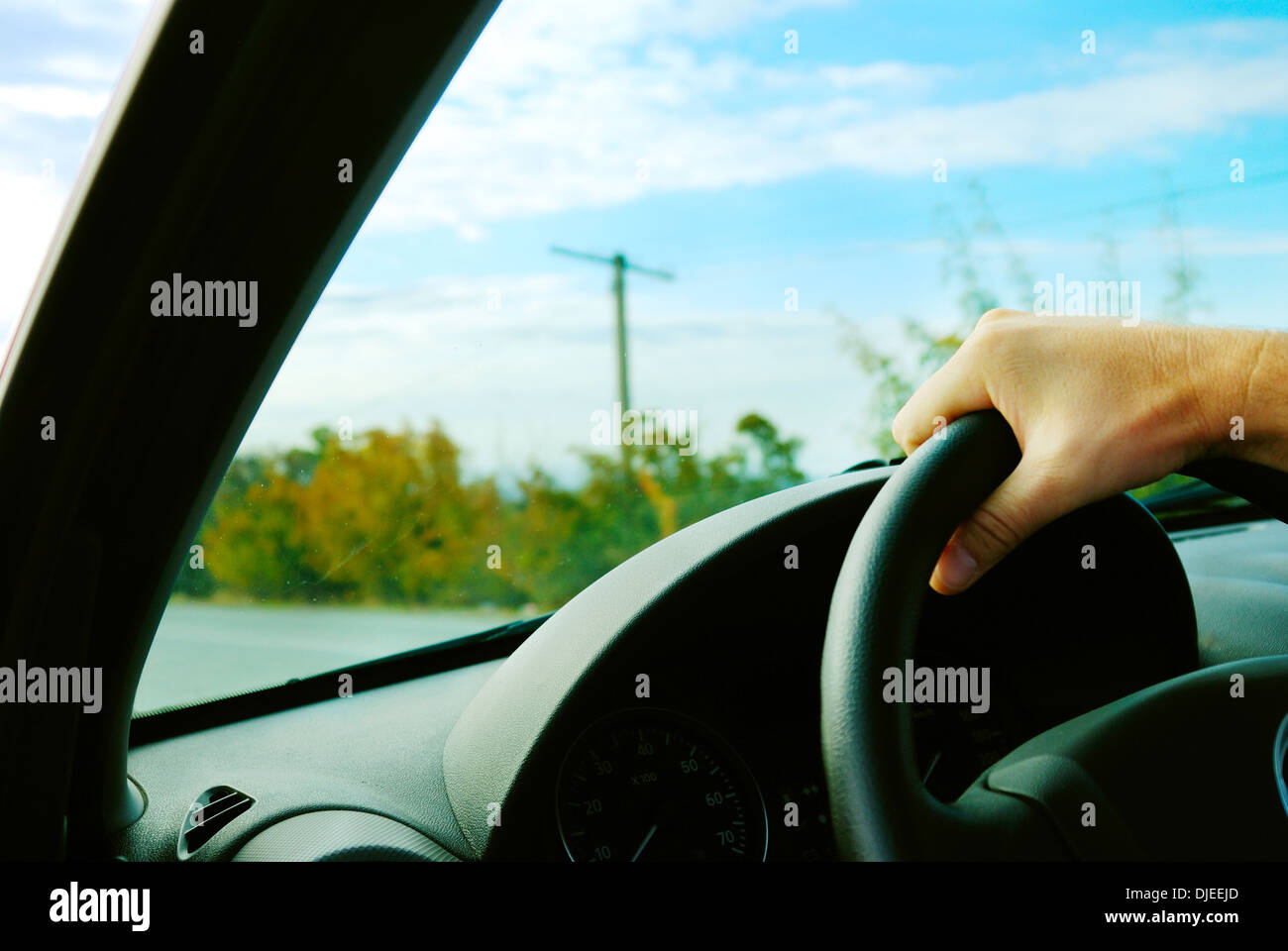 Open car hood while driving hi-res stock photography and images - Alamy