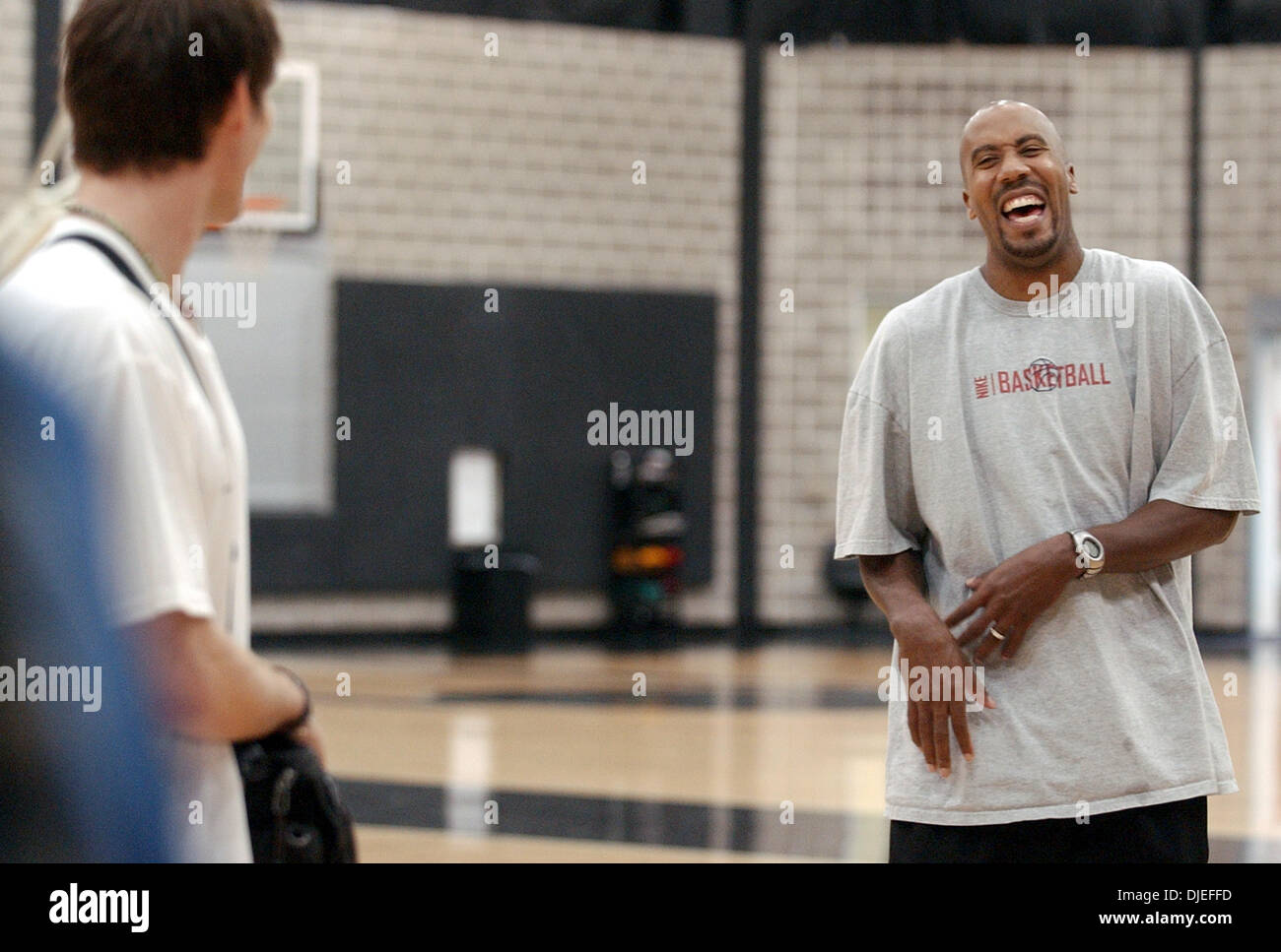Oct 05, 2004; San Antonio, TX, USA; BRUCE BOWEN gets a laugh from BENO ...