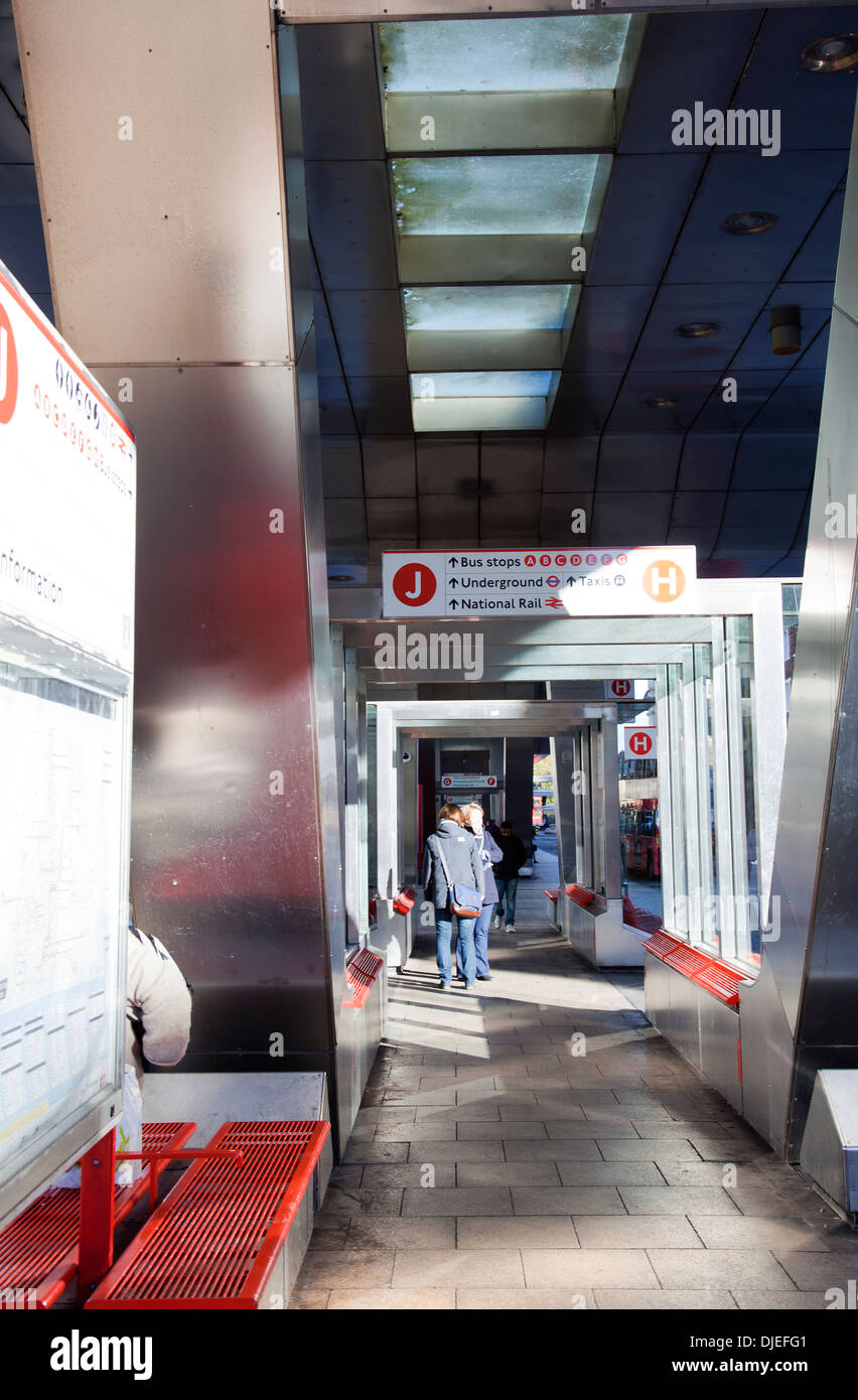 Vauxhall Station Bus Terminus - London UK Stock Photo - Alamy