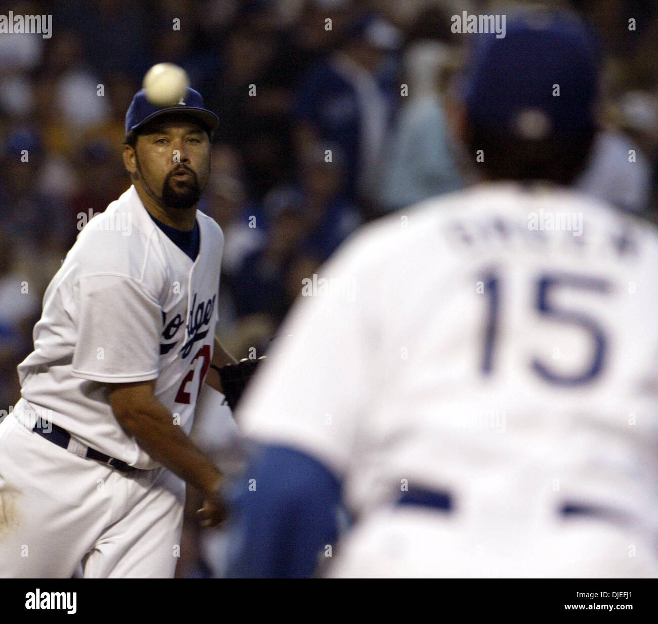 Oct 09, 2004; Los Angeles, CA, USA; Los Angeles Dodgers starting ...