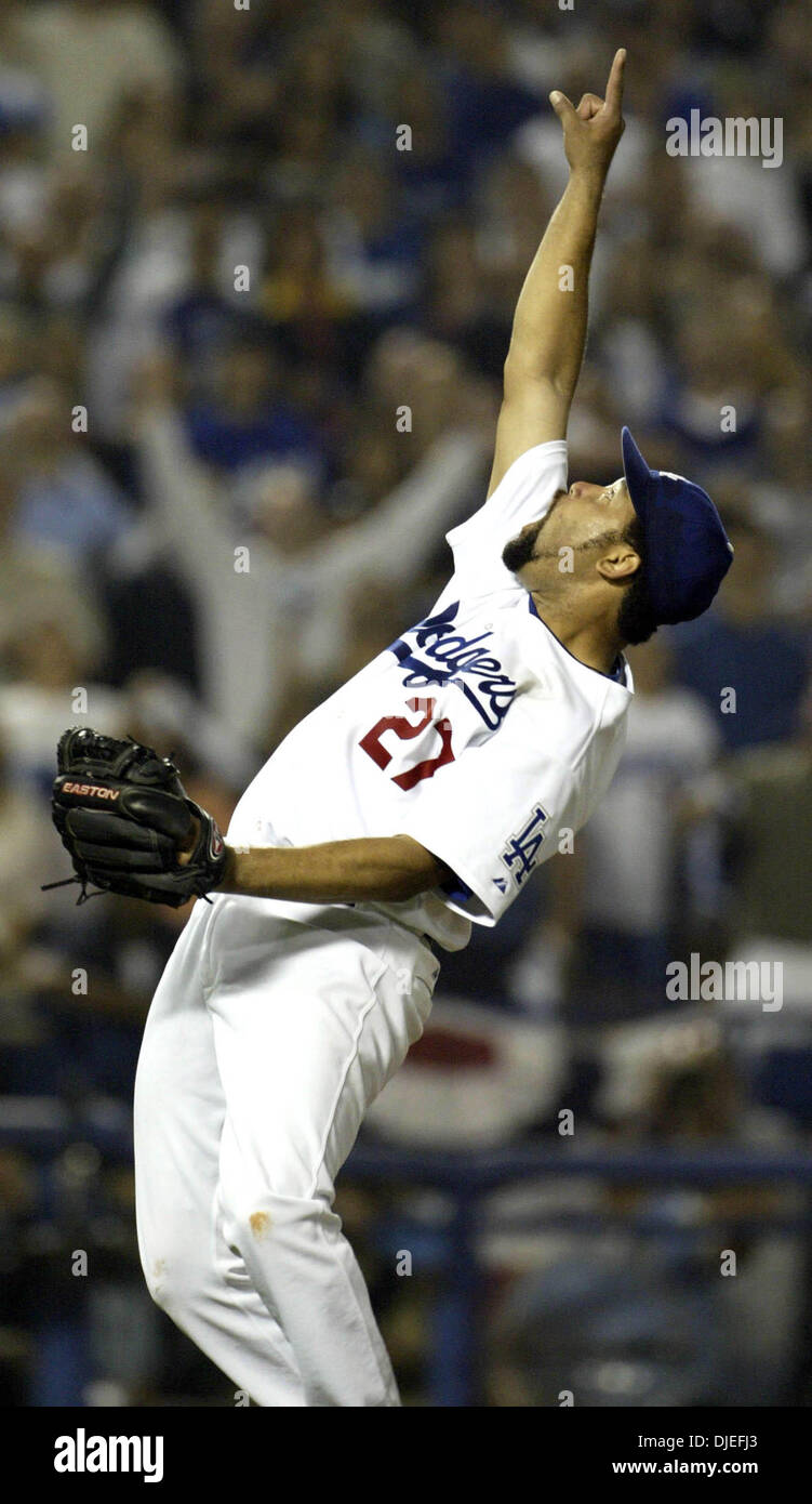 Oct 09, 2004; Los Angeles, CA, USA; Los Angeles Dodgers starting ...