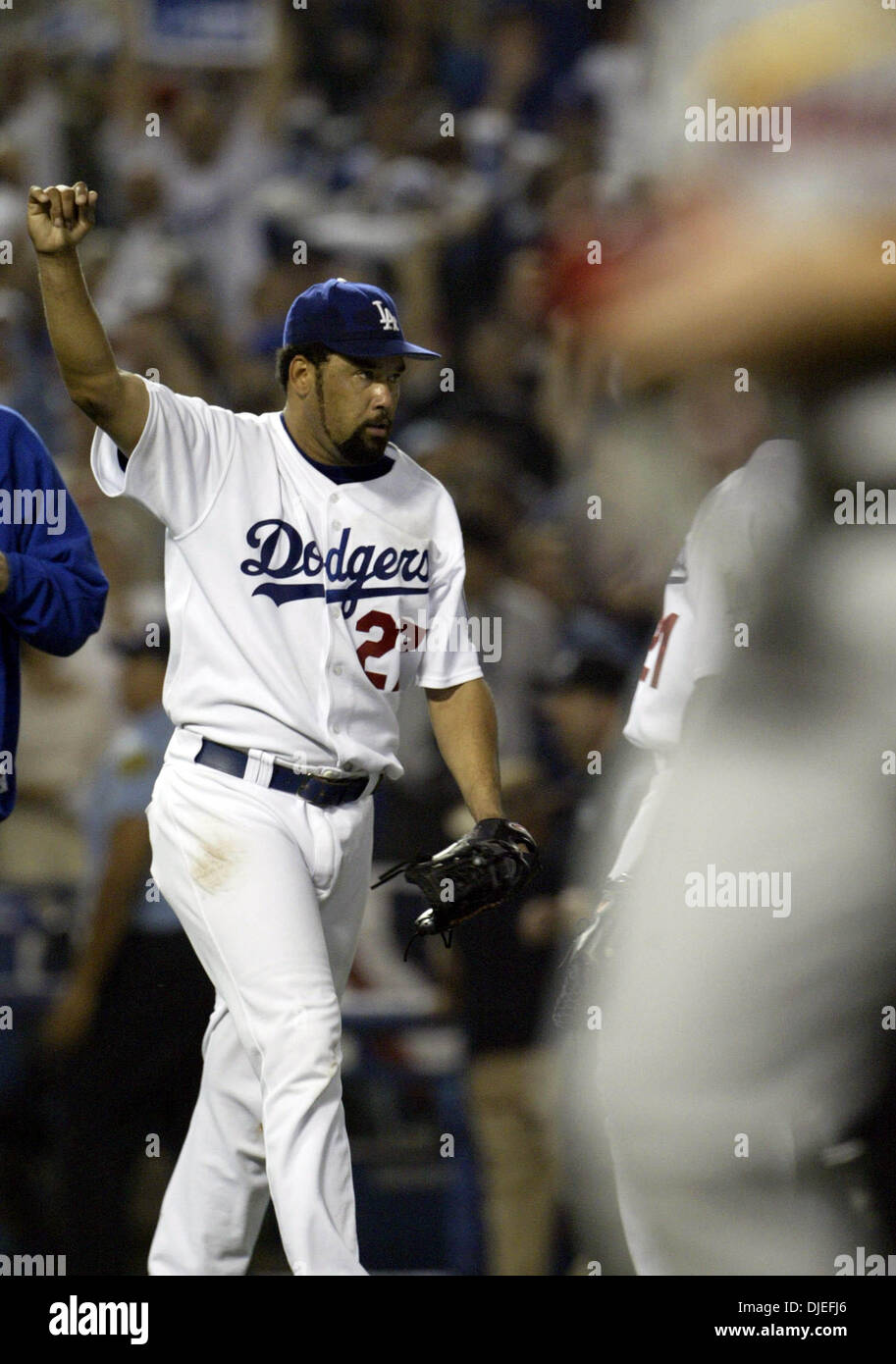 Oct 09, 2004; Los Angeles, CA, USA; Los Angeles Dodgers starting ...