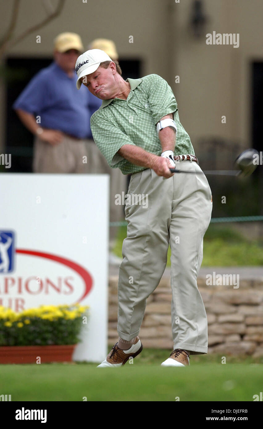 Oct 13, 2004; San Antonio, TX, USA; TOM KITE tees off on the 10th hole ...
