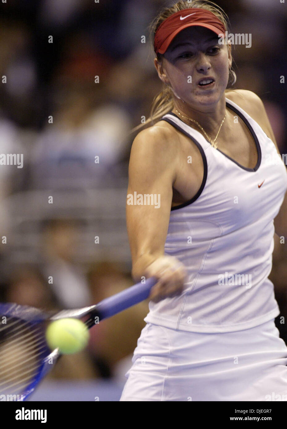 Nov 11, 2004; Los Angeles, CA, USA; MARIA SHARAPOVA of Russia playing ...