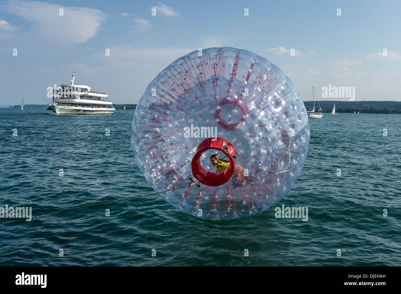 Fun Ball on Lake Constance in Ueberlingen, Ferry, Baden-Wuerttemberg ...