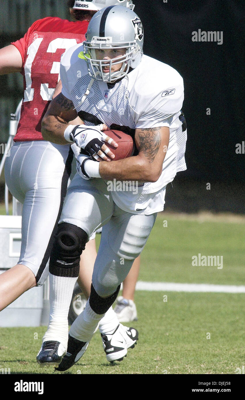 Justin Fargas recieves a handoff from Kerry Collins in practicel in ...
