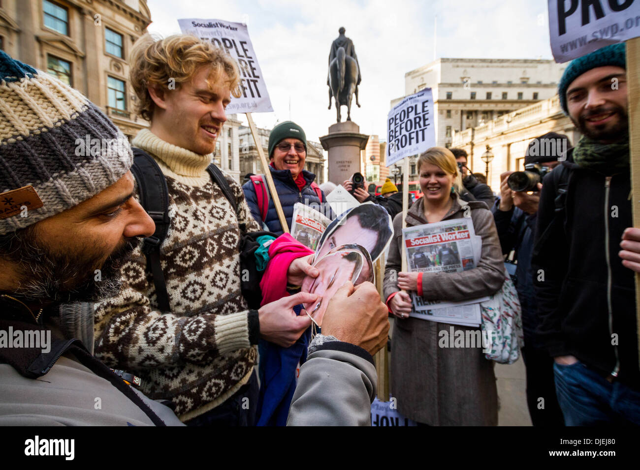 Fuel Poverty Protest march to NPower offices in London Stock Photo - Alamy