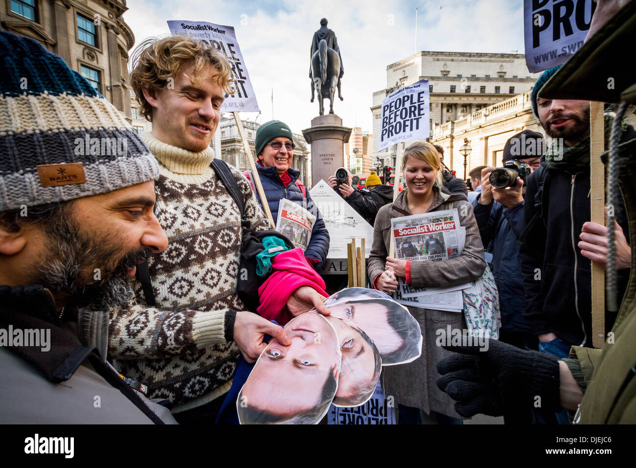 Fuel Poverty Protest march to NPower offices in London Stock Photo - Alamy