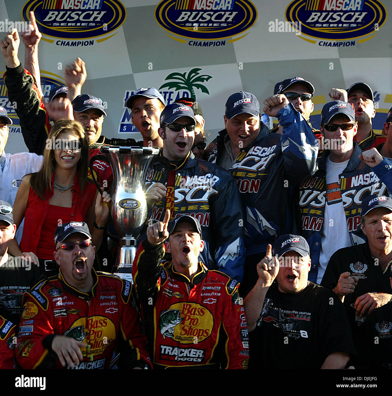 Nov 20, 2004; Homestead, FL, USA; MARTIN TRUEX JR., right of trophey ...