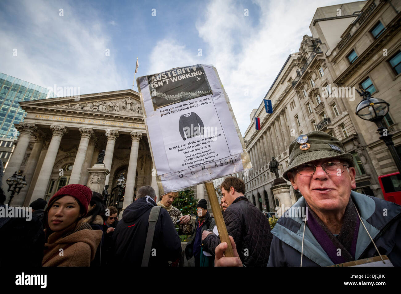 Fuel Poverty Protest march to NPower offices in London Stock Photo - Alamy