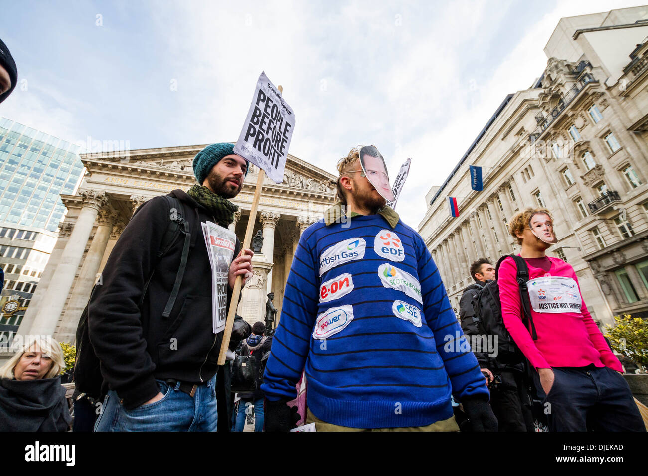 Fuel Poverty Protest march to NPower offices in London Stock Photo - Alamy