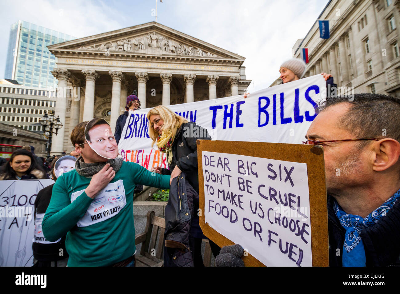 Fuel Poverty Protest march to NPower offices in London Stock Photo - Alamy