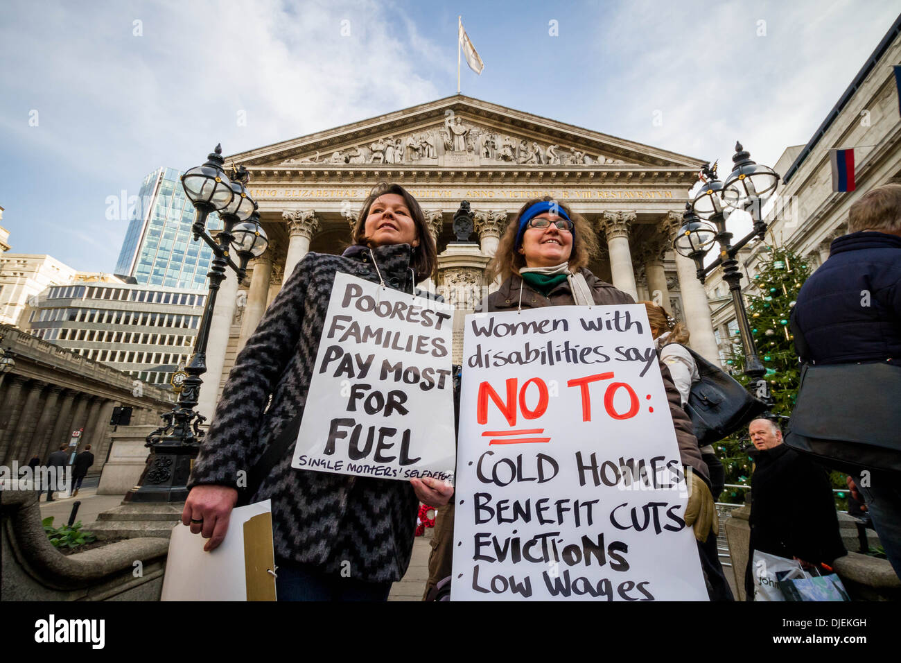Fuel Poverty Protest march to NPower offices in London Stock Photo - Alamy