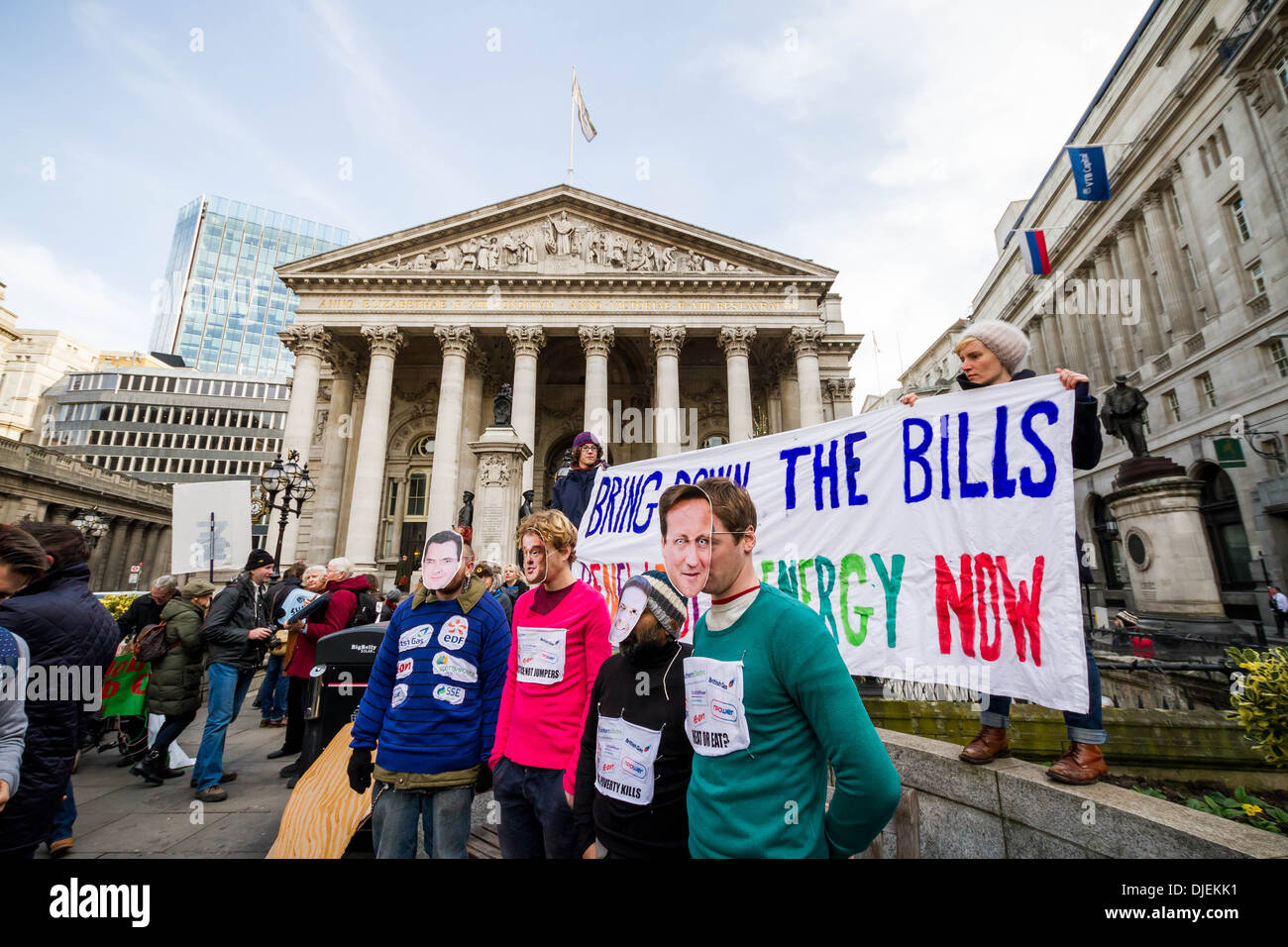 Fuel Poverty Protest march to NPower offices in London Stock Photo - Alamy