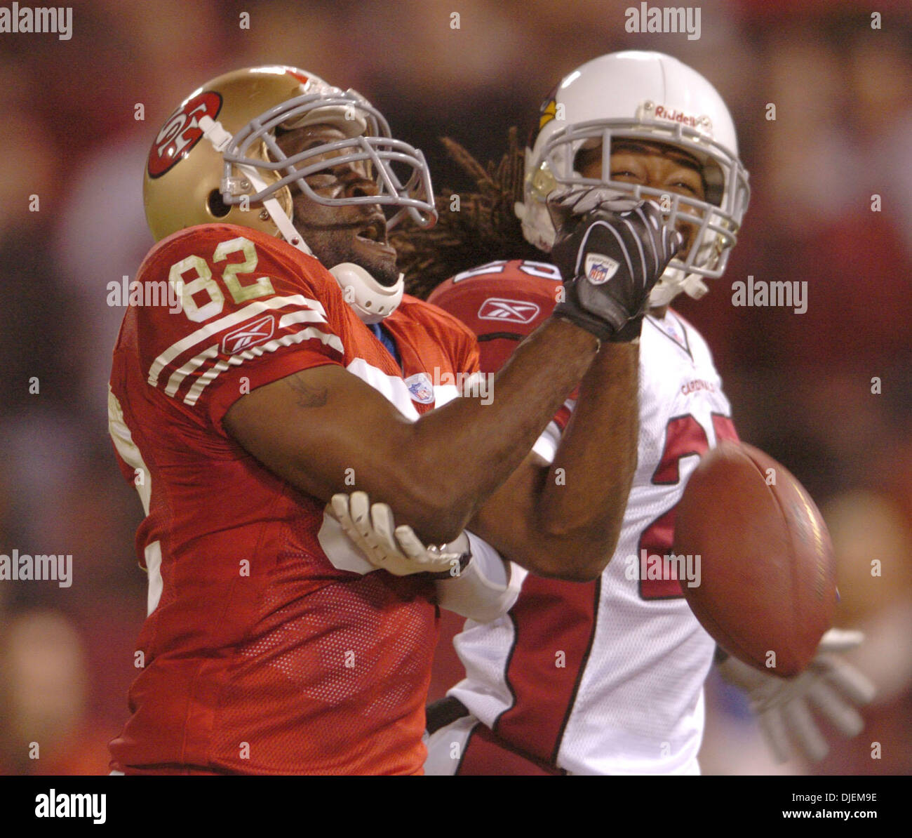 San Francisco Forty Niners Darrell Jackson can't find the handle on the ...