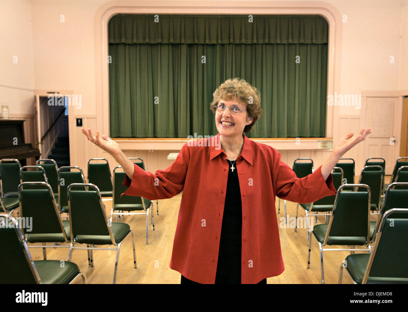 Reverend Carol Barriger in the new worship space at the First ...