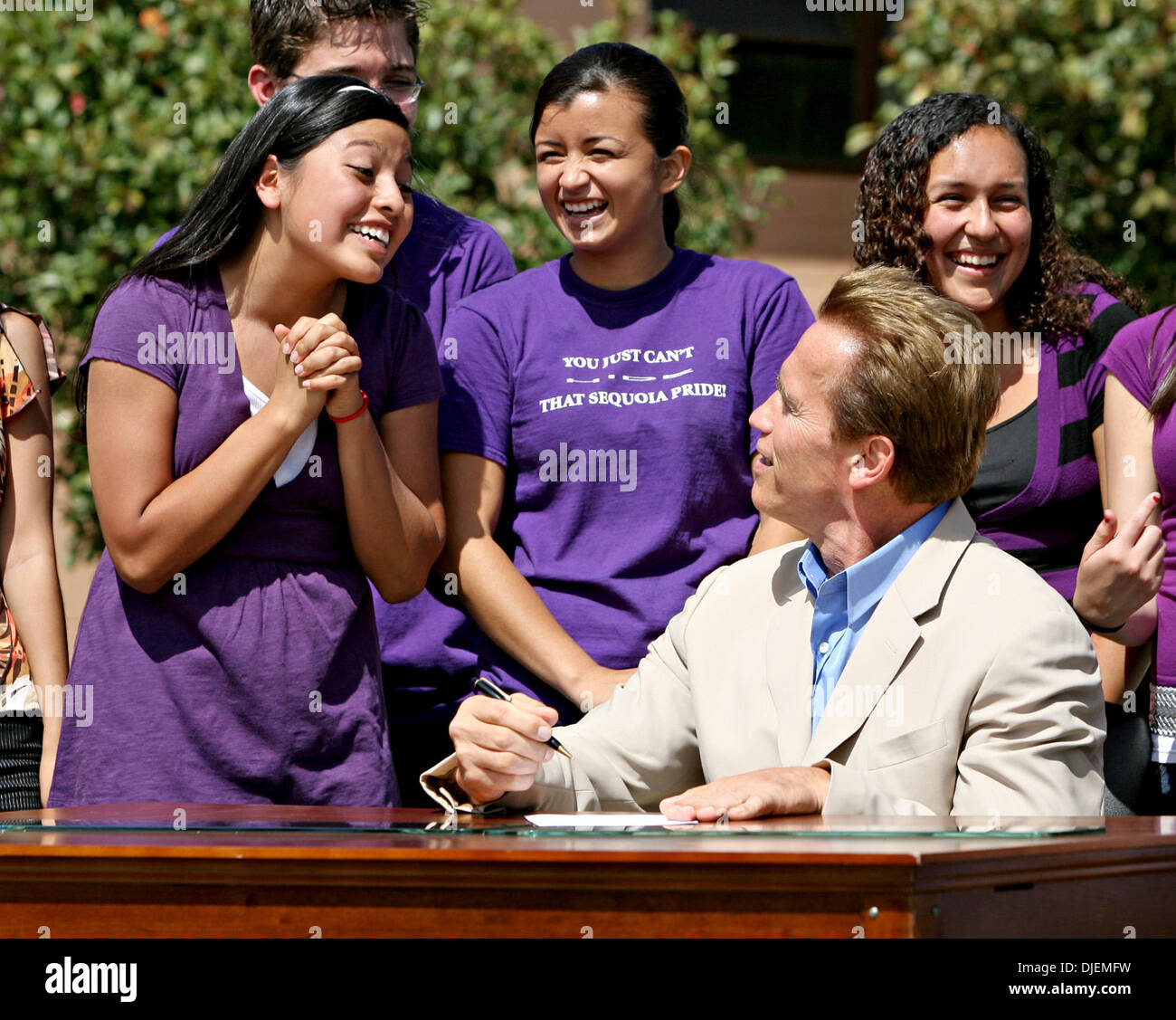 Sandra Torres(left), the junior class president at Sequoia High School ...