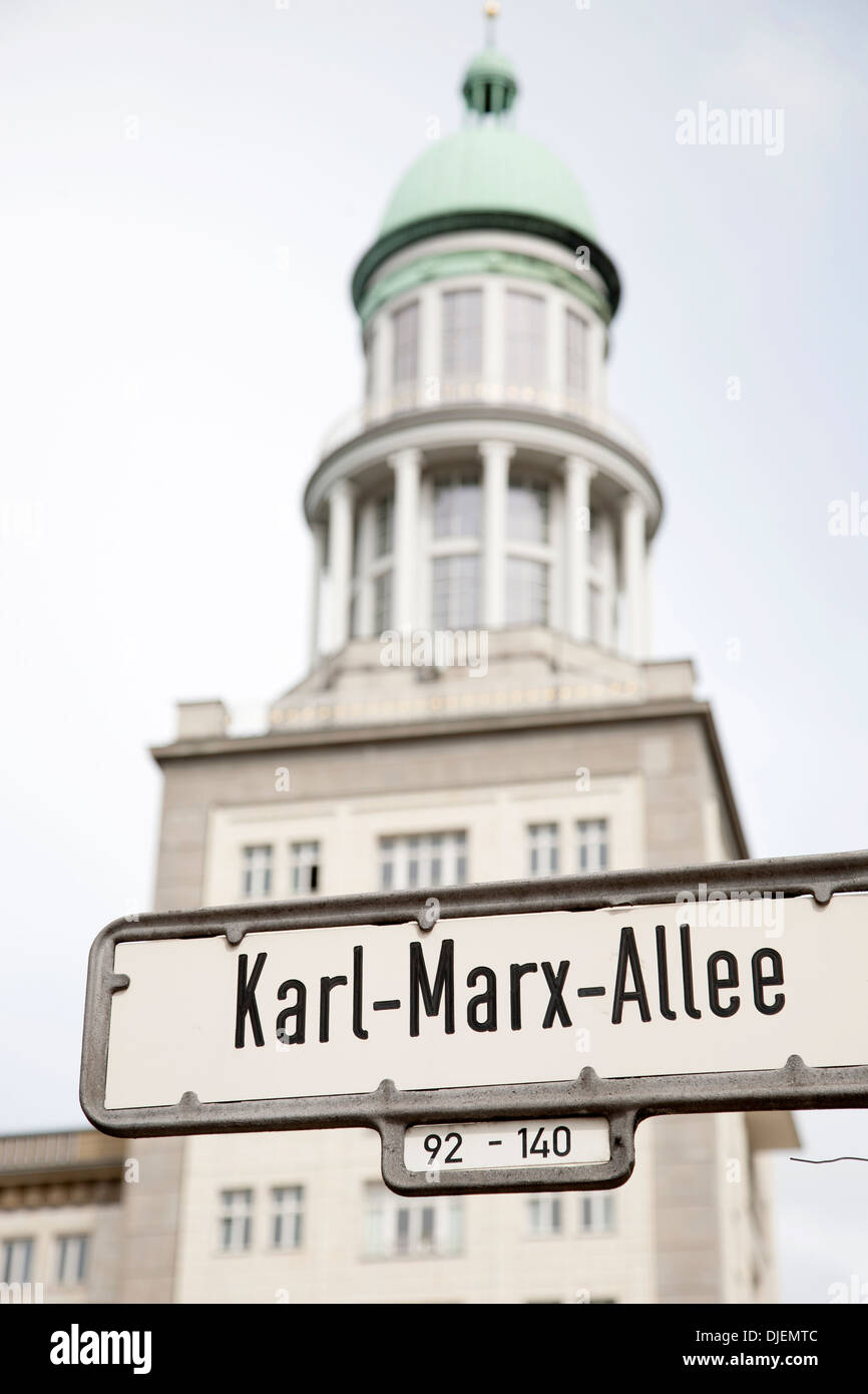 Karl Marx Allee Street Sign, Berlin, Germany Stock Photo - Alamy