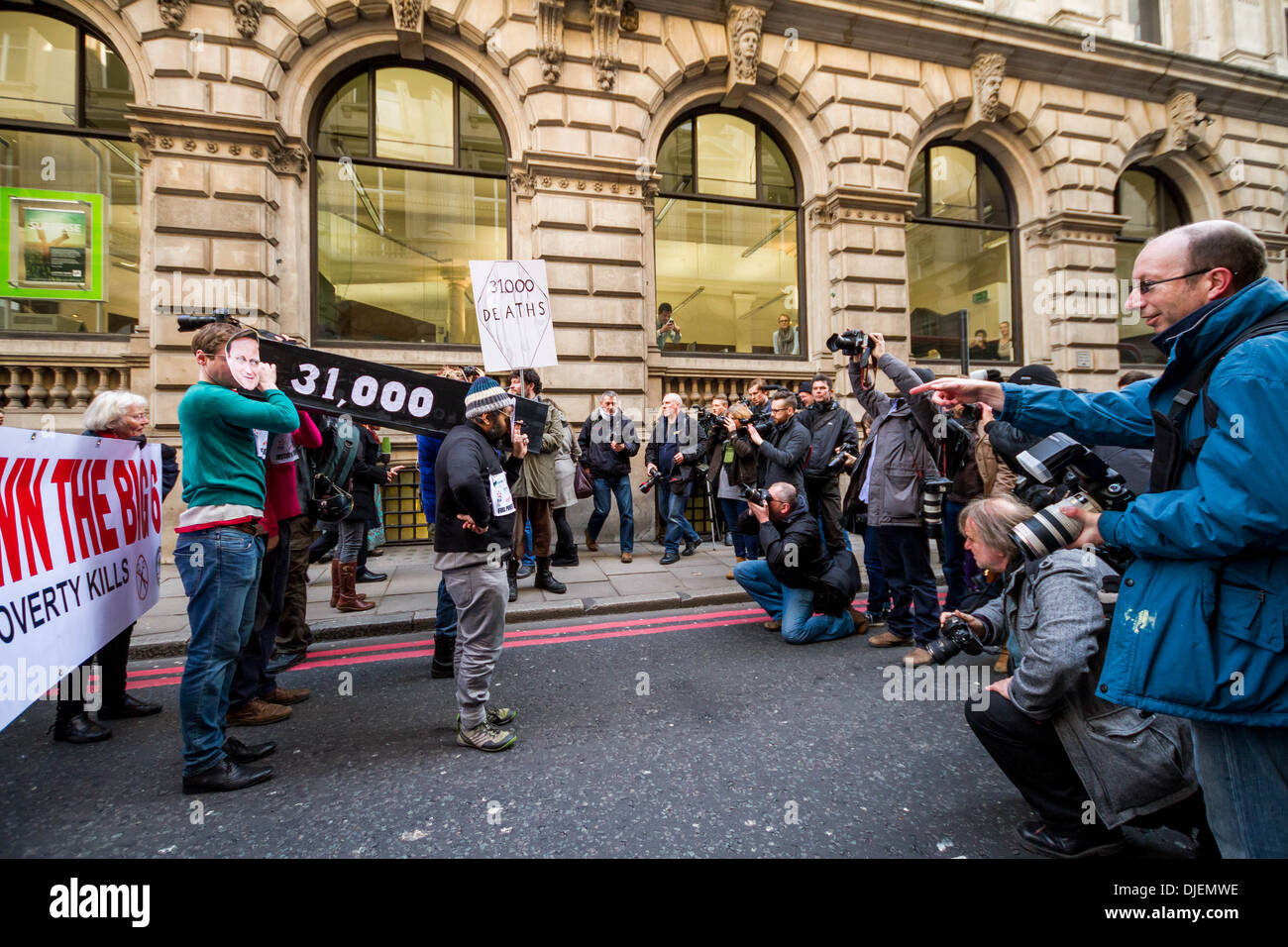Fuel Poverty Protest march to NPower offices in London Stock Photo - Alamy