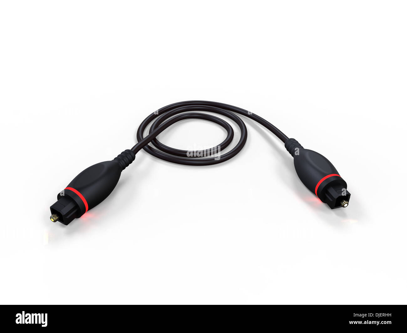 Optical fiber cable and connectors on white background Stock Photo - Alamy