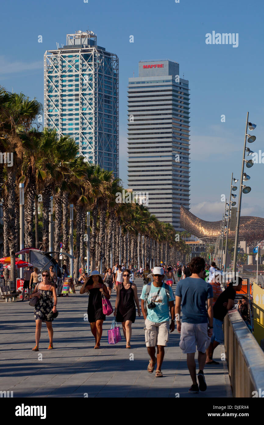 Barceloneta beach promenade hi-res stock photography and images - Alamy