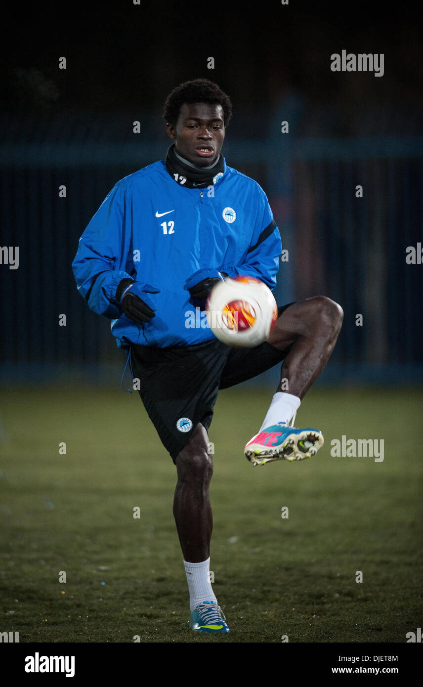 Isaac Sackey, FC Slovan Liberec midfielder pictured during training of ...