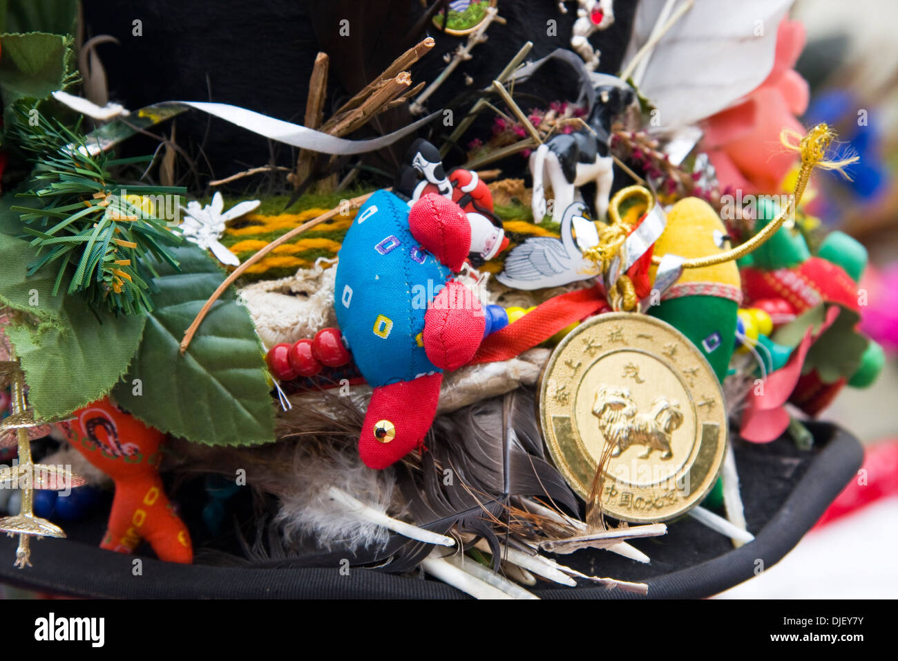 Decorated hat of Morris dancer Stock Photo - Alamy