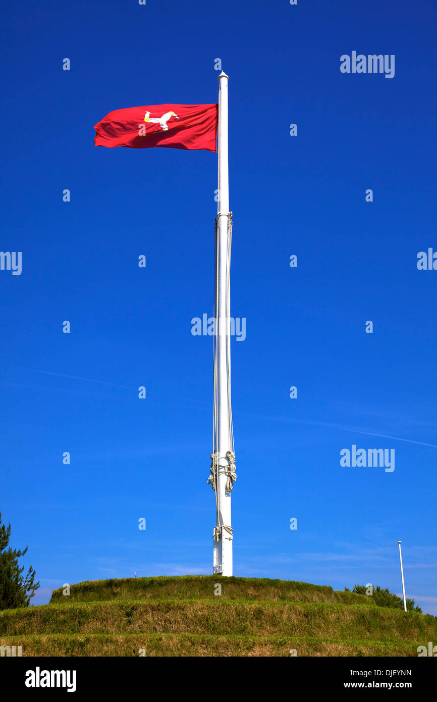 Isle of Man Flag on Tynwald Hill, St. Johns, Isle of Man Stock Photo ...