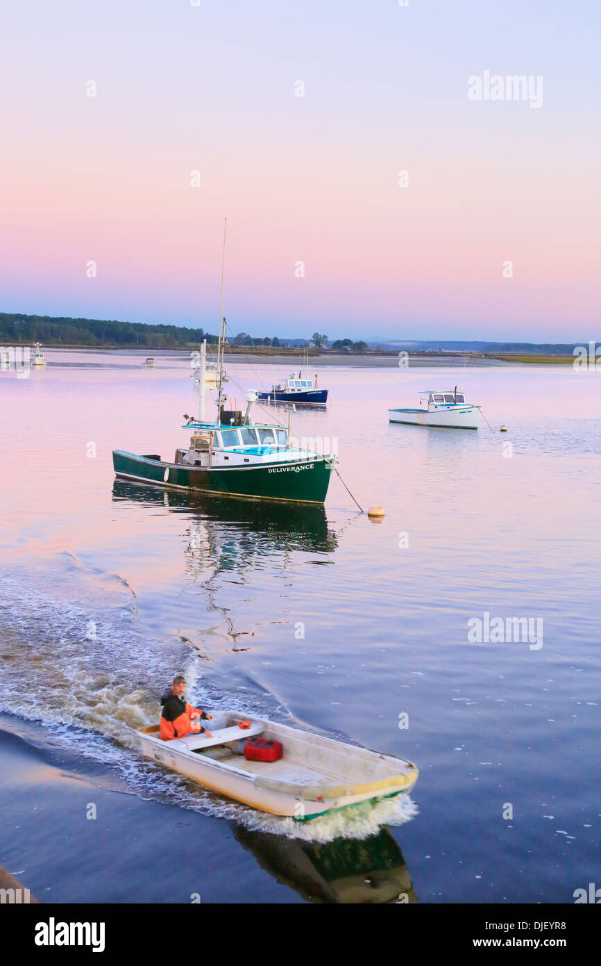 Sunrise, Harbor, Pine Point, Maine, USA Stock Photo - Alamy