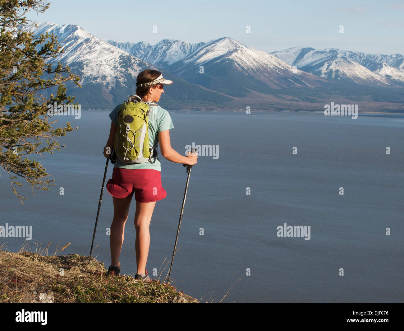 Woman Hikes The Turnagain Arm Trail In Chugach State Park Near ...