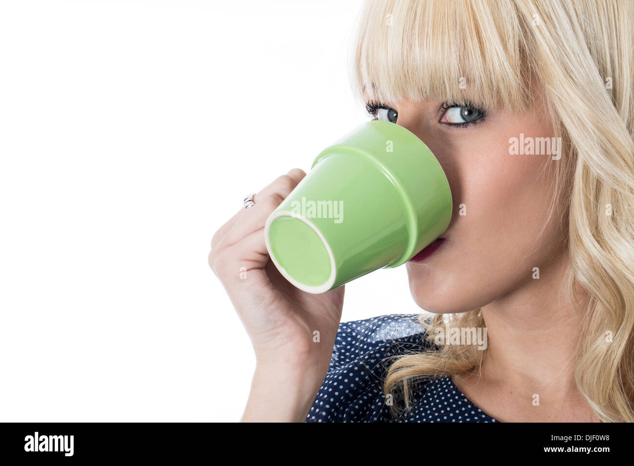 Model Released. Attractive Young Woman Drinking a Cup of Coffee Stock ...