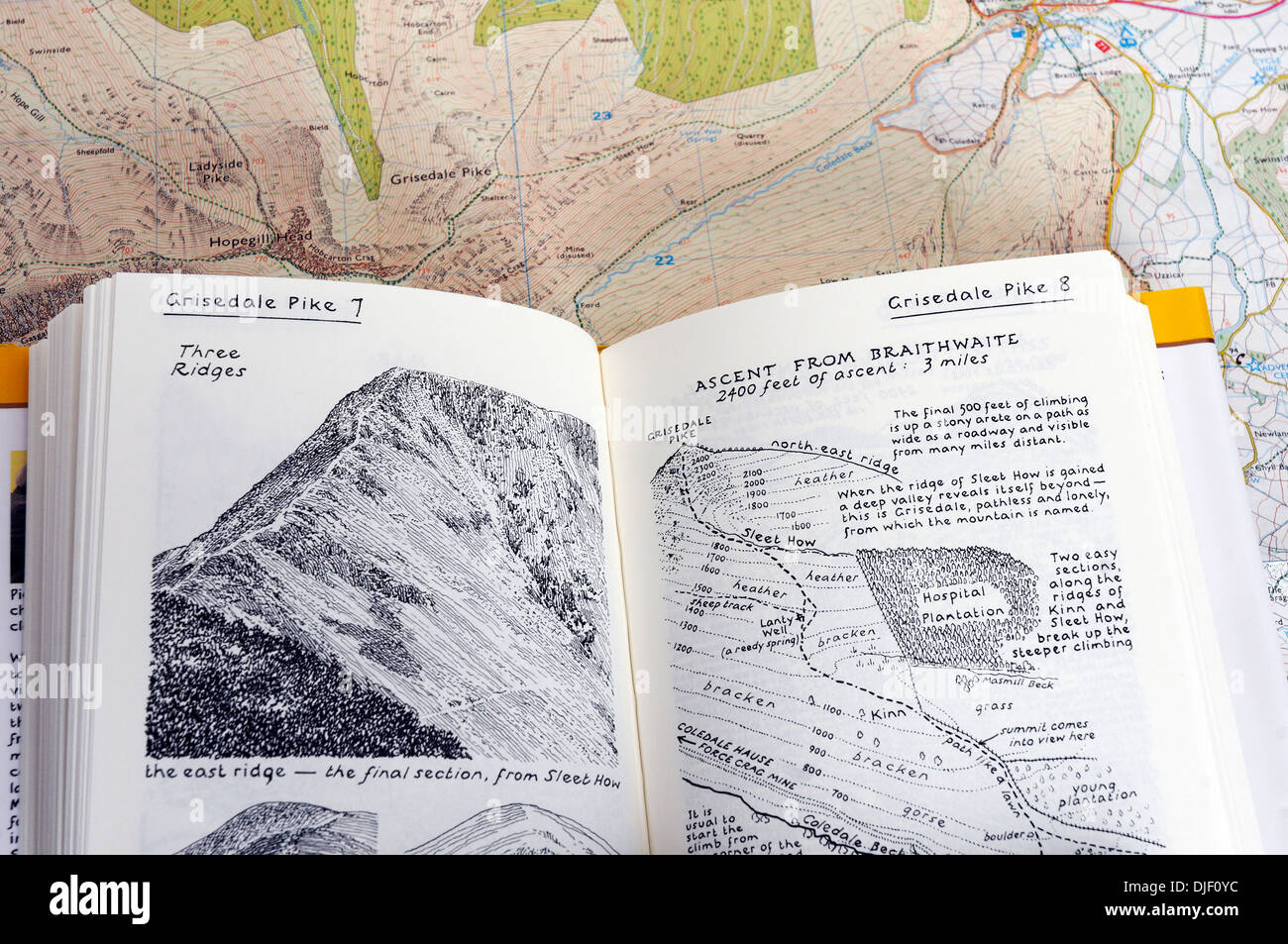 Wainwright walking guide to the Lake District of NW England on a 25,000 ...