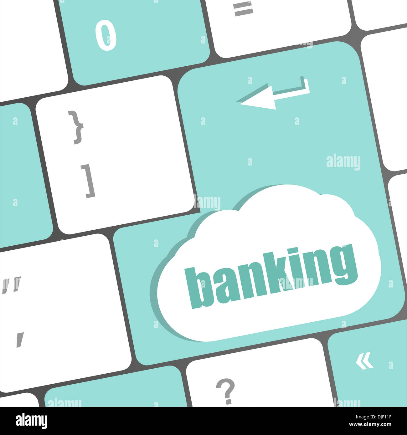 Keyboard key with enter button banking Stock Photo - Alamy