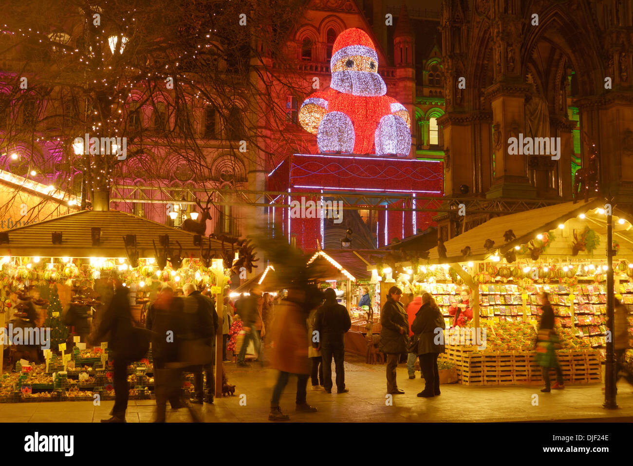 Christmas Market in Albert Square, Manchester Stock Photo - Alamy