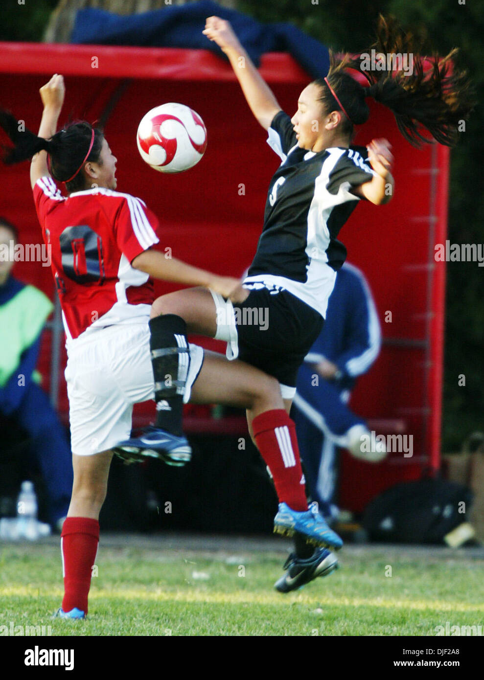 American's Alxandria Tong (10) and James Logan's Melissa Alvarado (5 ...
