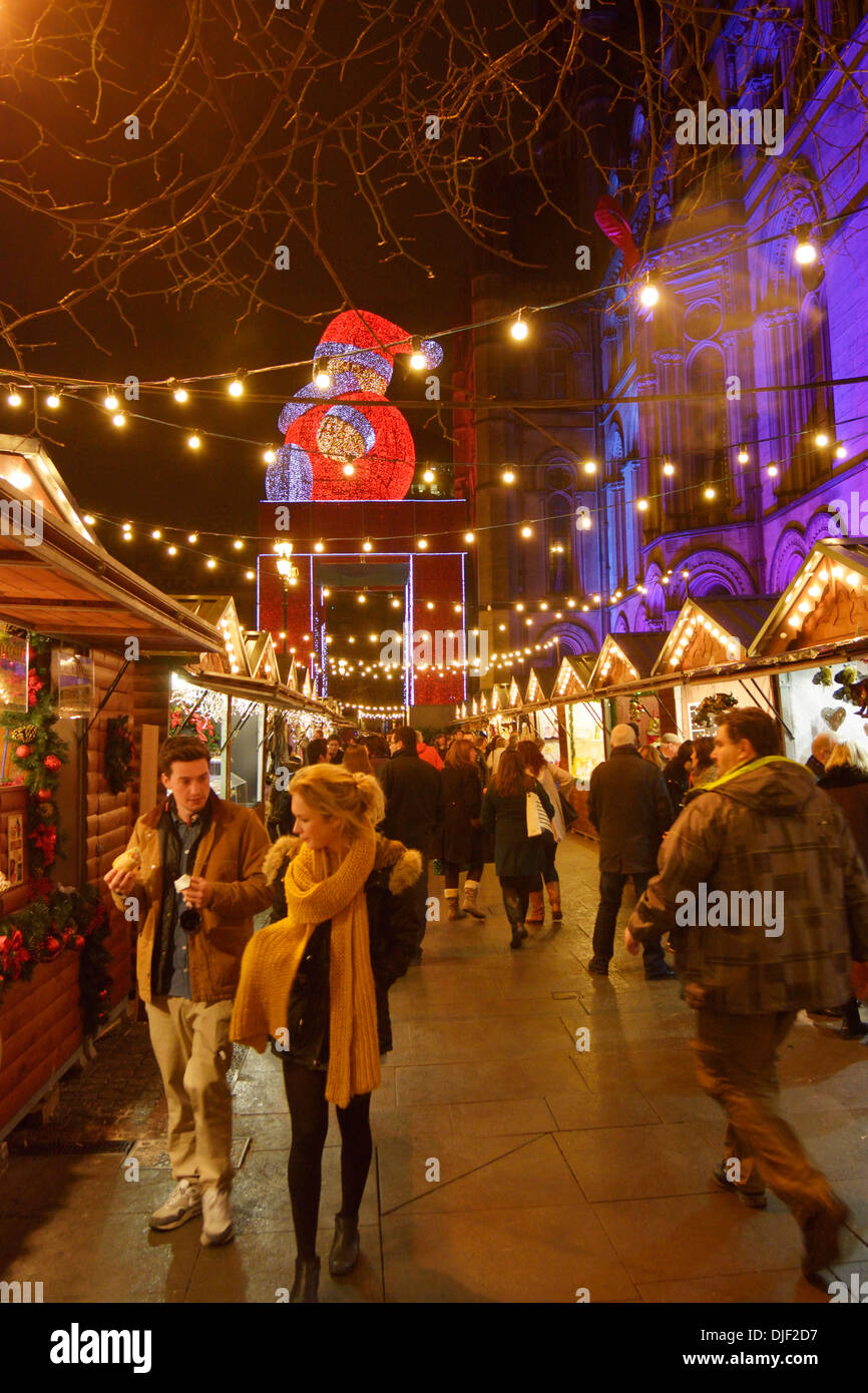 Christmas Market in Albert Square, Manchester Stock Photo - Alamy