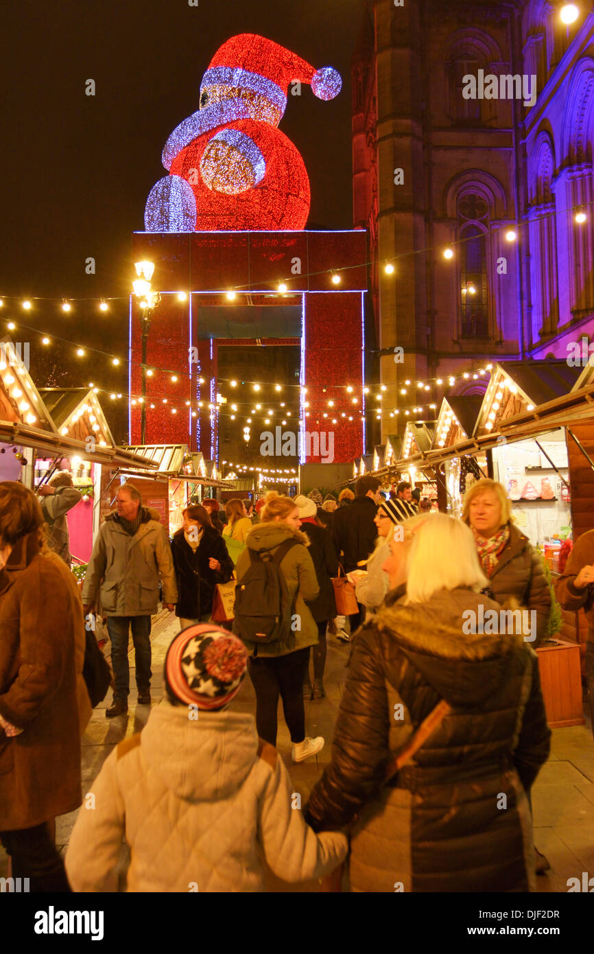 Christmas Market in Albert Square, Manchester Stock Photo - Alamy