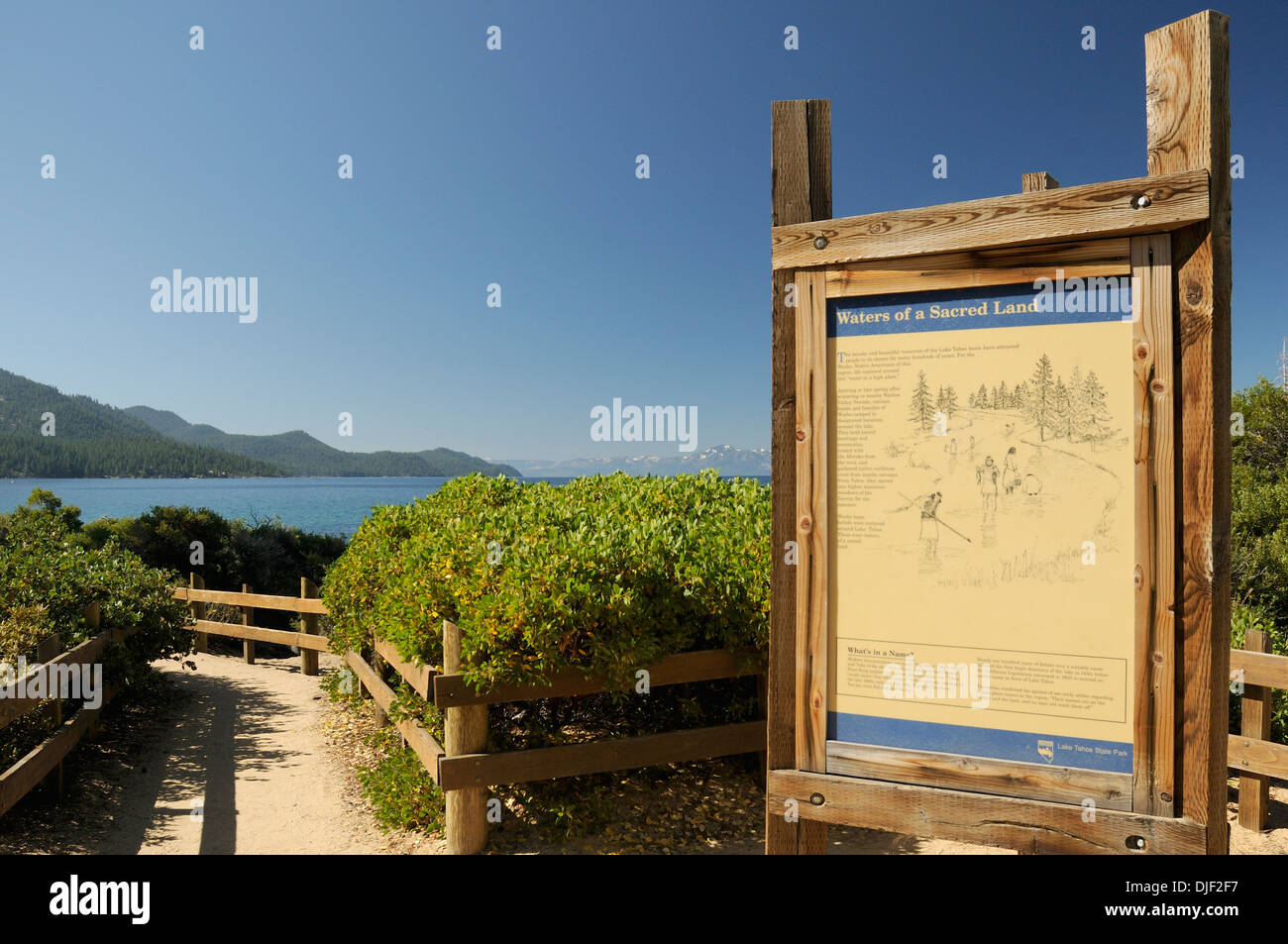 Informational Sign at Sand Harbor State Beach Park at Lake Tahoe Stock ...