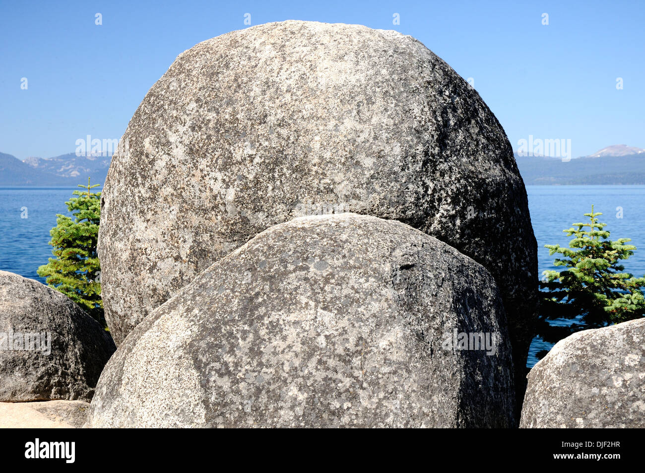 Boulders and Pine Trees at Sand Harbor State Beach Park at Lake Tahoe ...