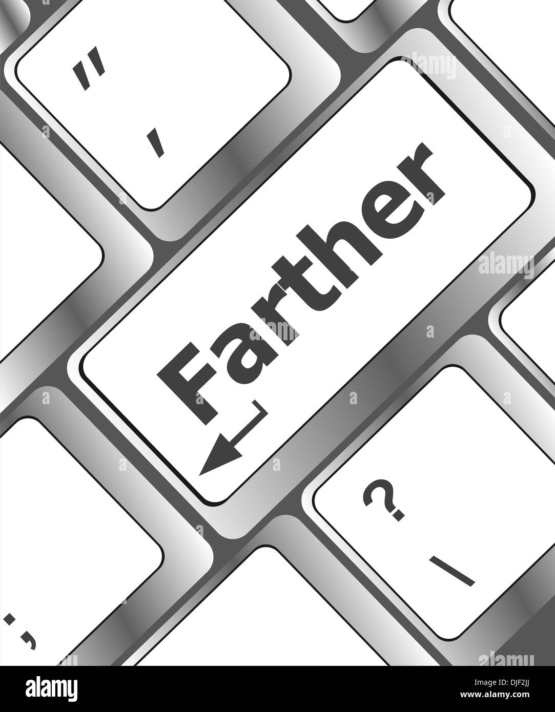 Keyboard with farther text on enter button Stock Photo - Alamy