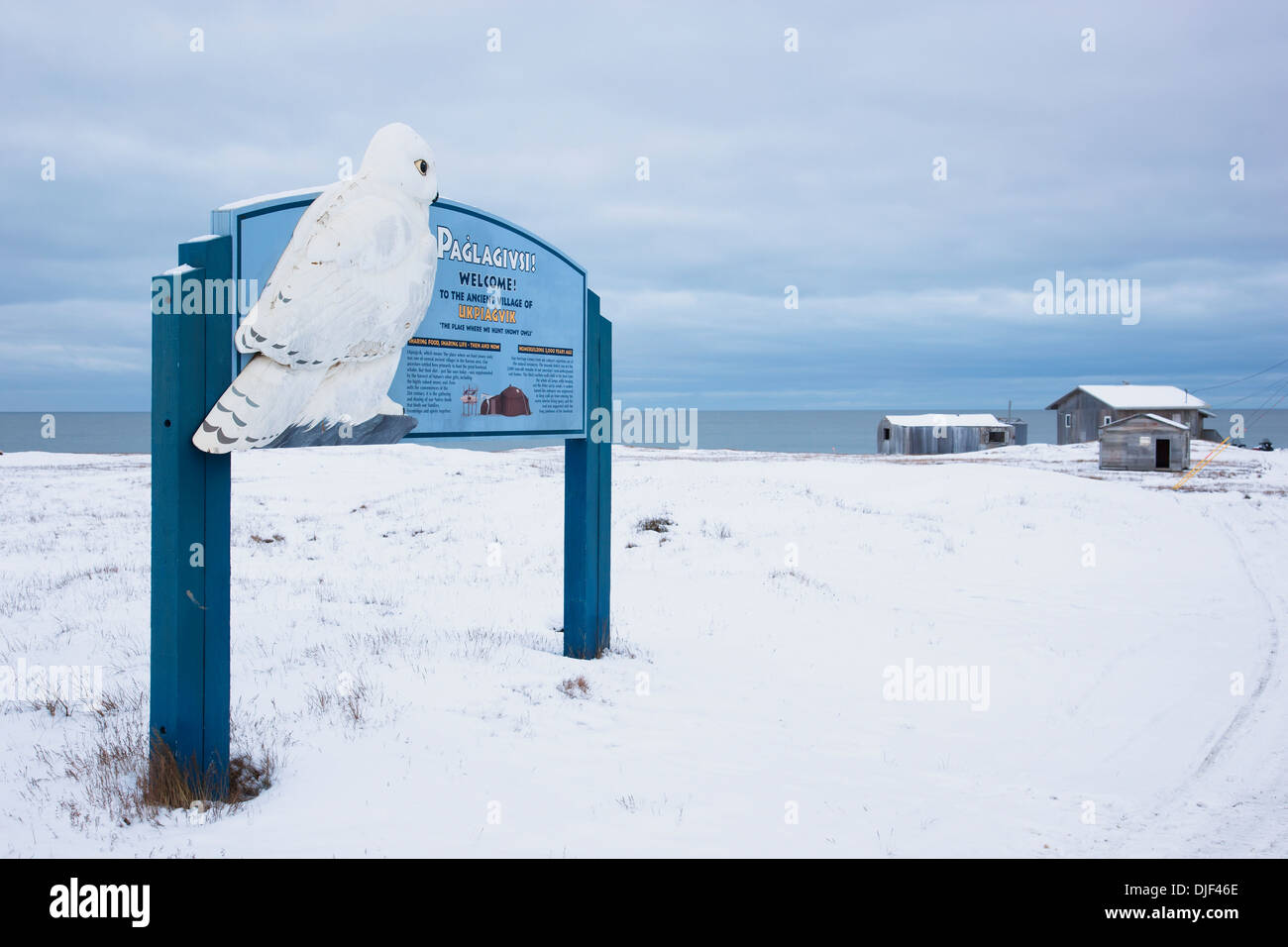 Looking out towards the beaufort sea coast with barrow's town welcome ...
