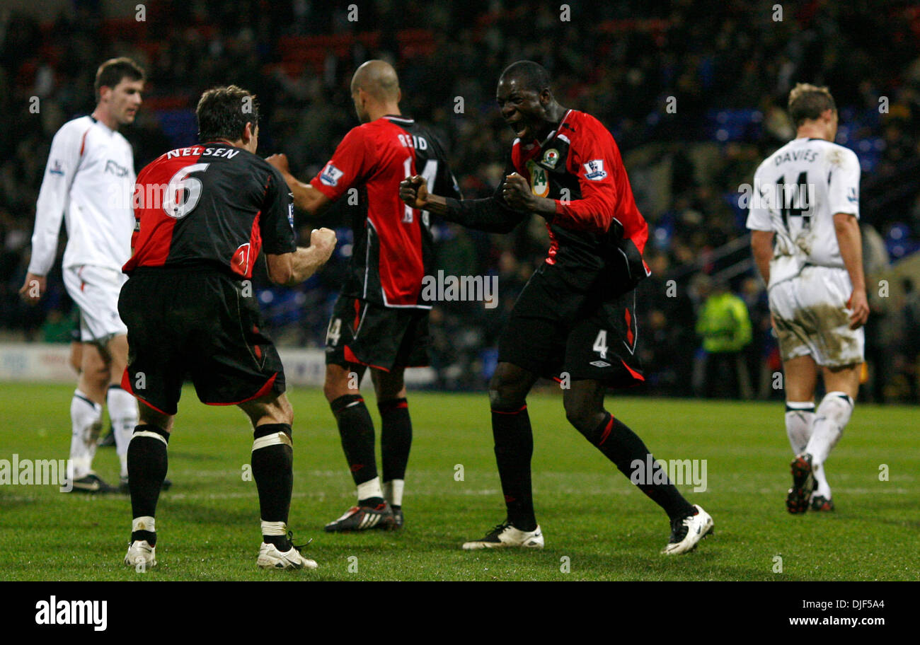 Christopher Samba of Blackburn celebrates the win over Bolton (Credit ...