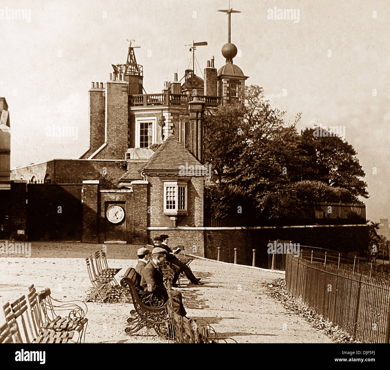 Greenwich Observatory and Time Ball Victorian period Stock Photo - Alamy