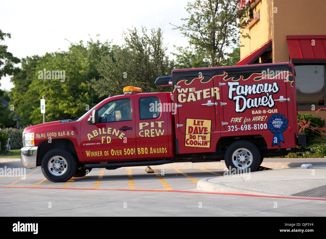 Famous Daves delivery truck in Abilene, Texas Stock Photo - Alamy