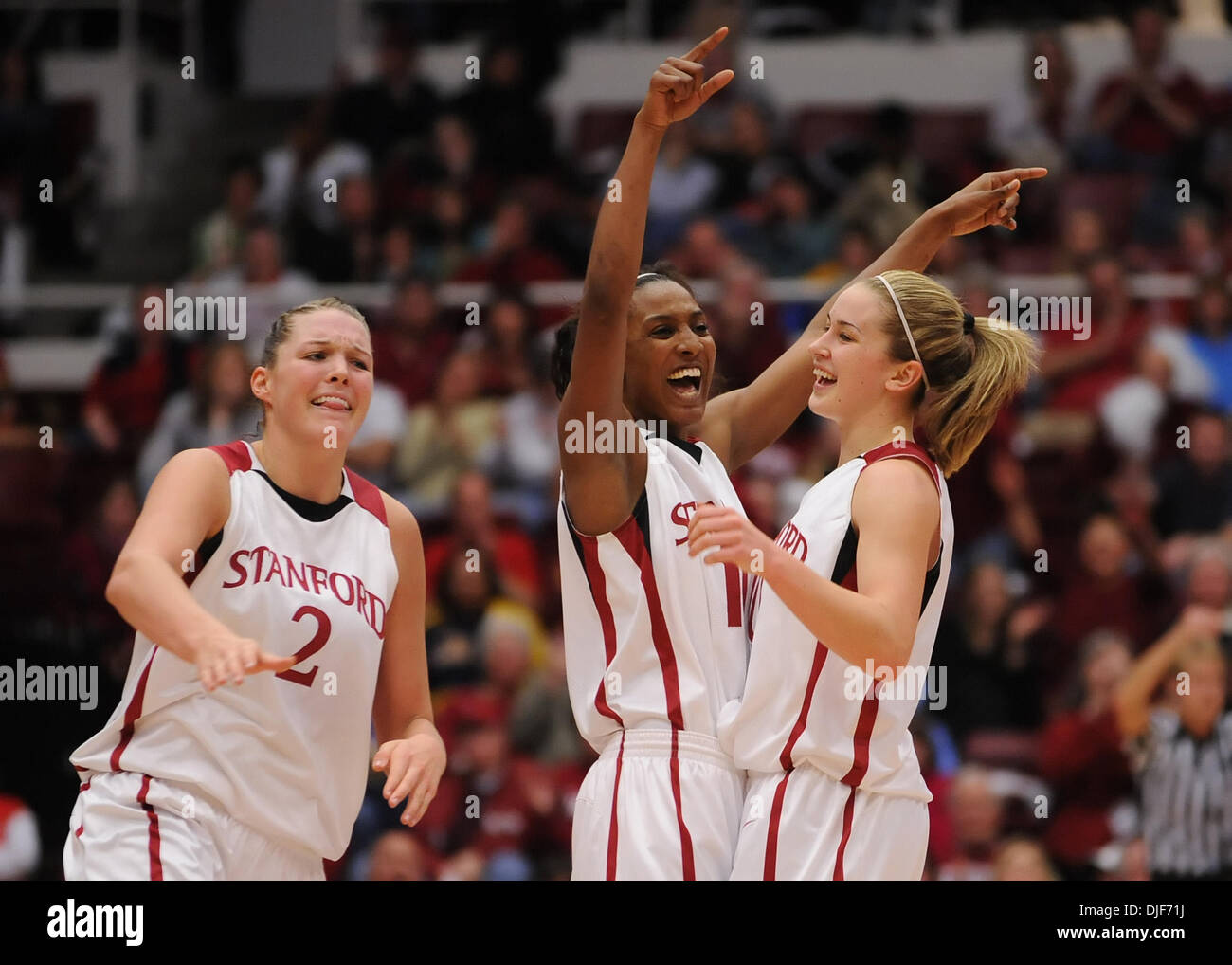 Stanford Cardinal's Jayne Appel, #2, Candice Wiggins, #11, and J.J ...