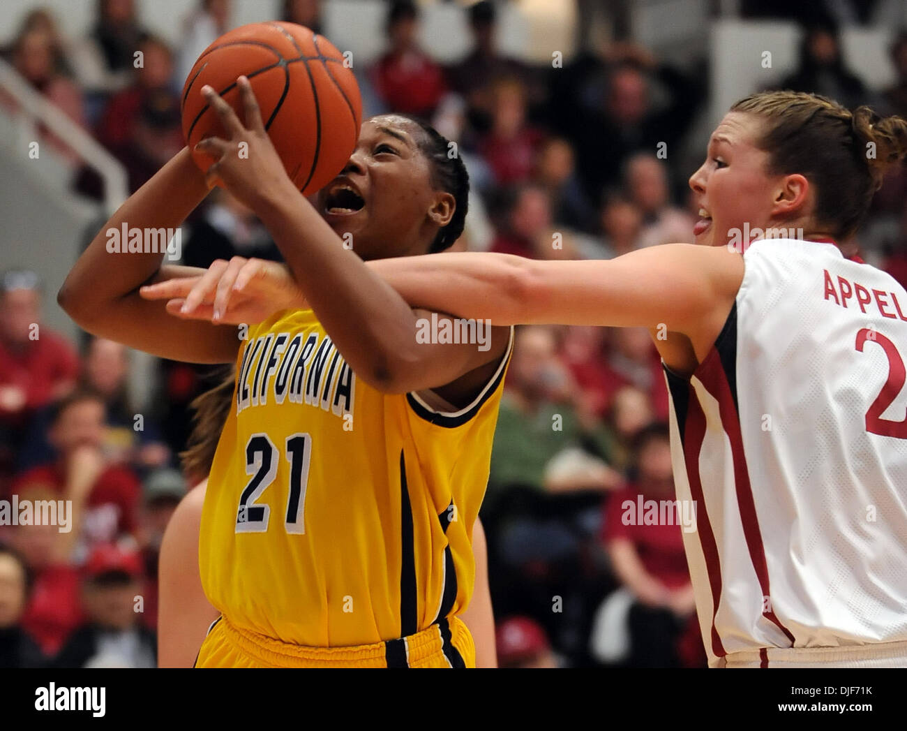 California Golden Bears' Alexis Gray-Lawson, #21, gets an armful by ...