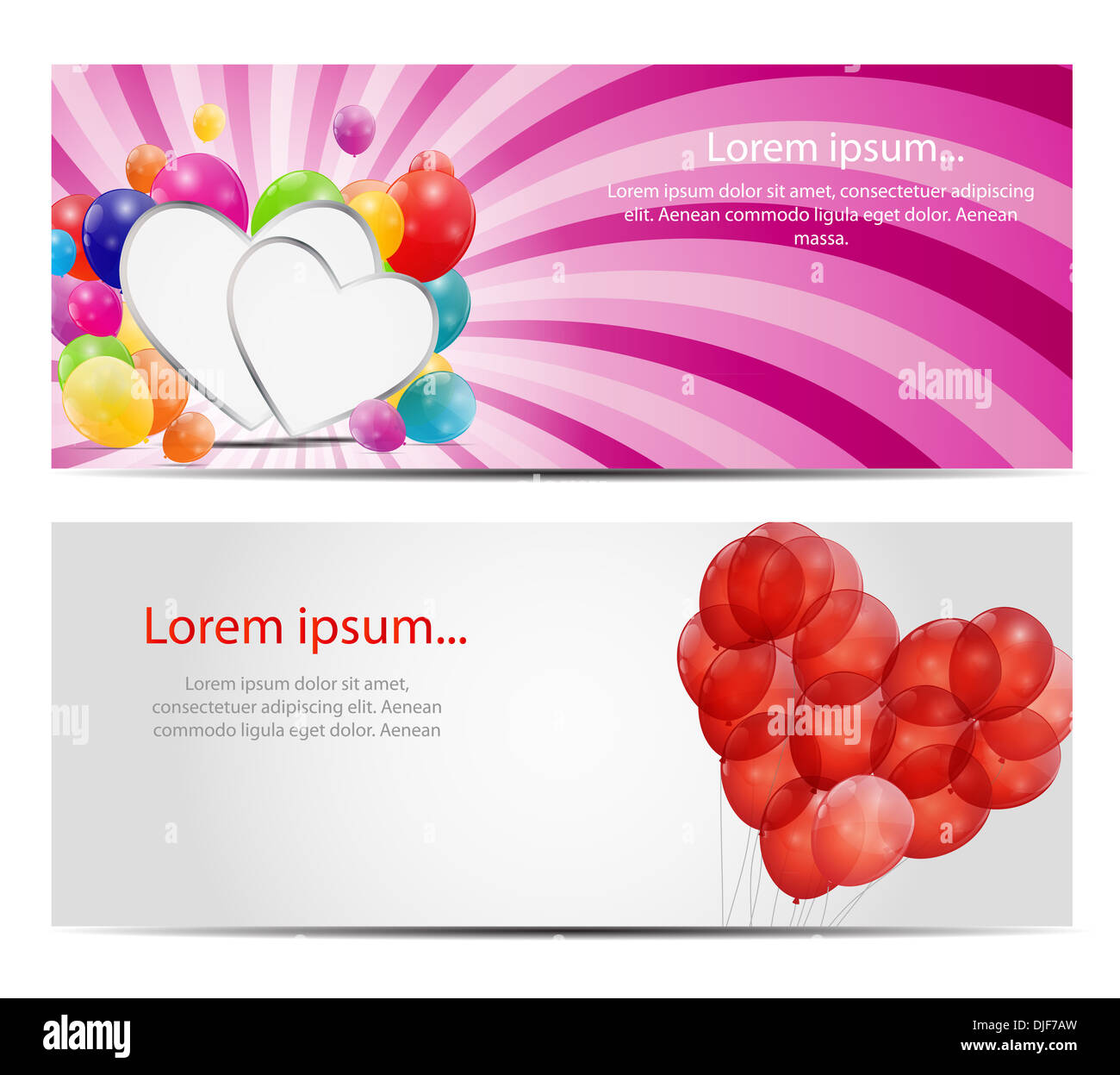 Color Glossy Balloons Card Background Vector Illustration Stock Photo ...